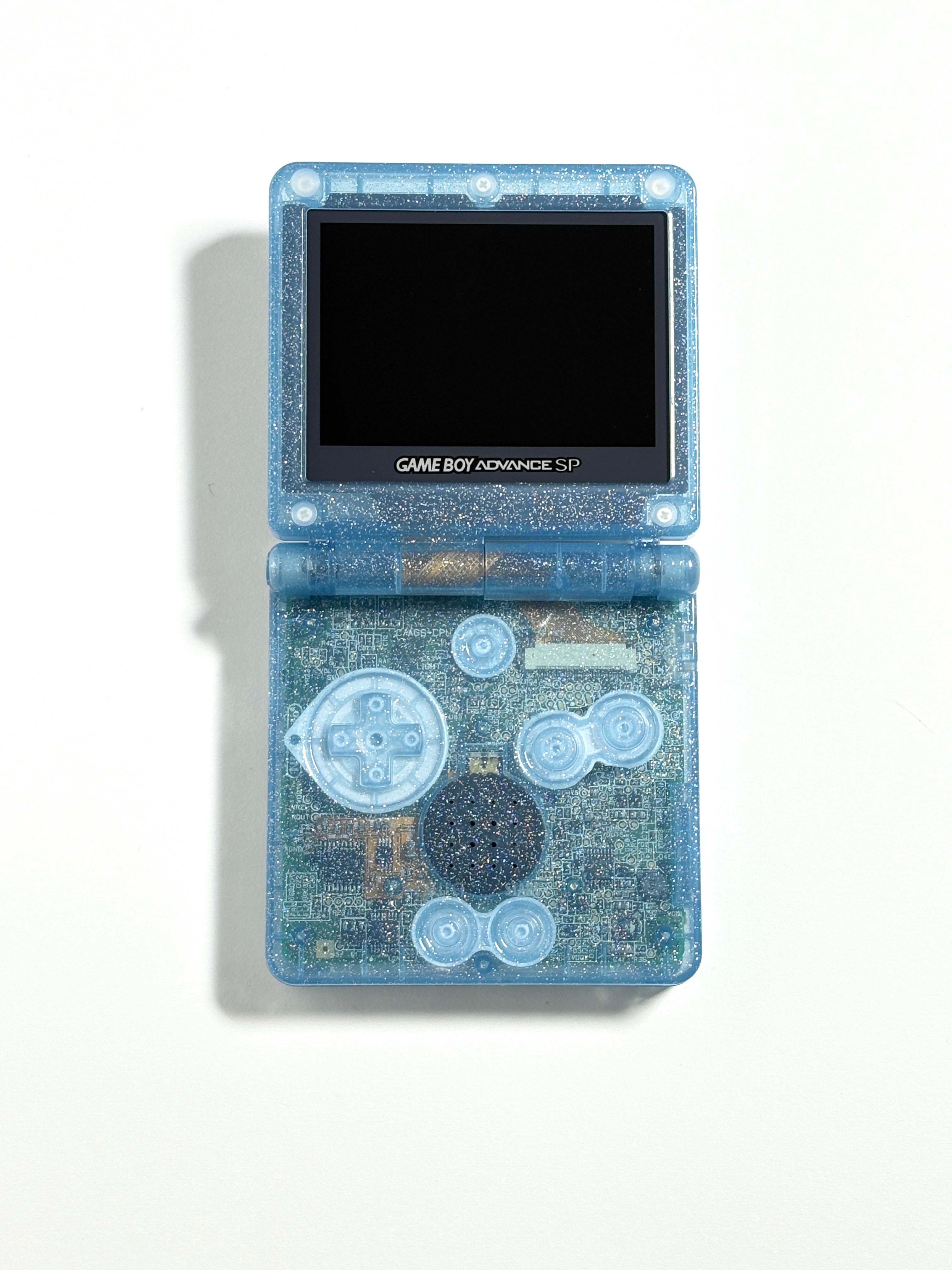 Game Boy Advance SP - Light blue w sparkly finish – pixelmods