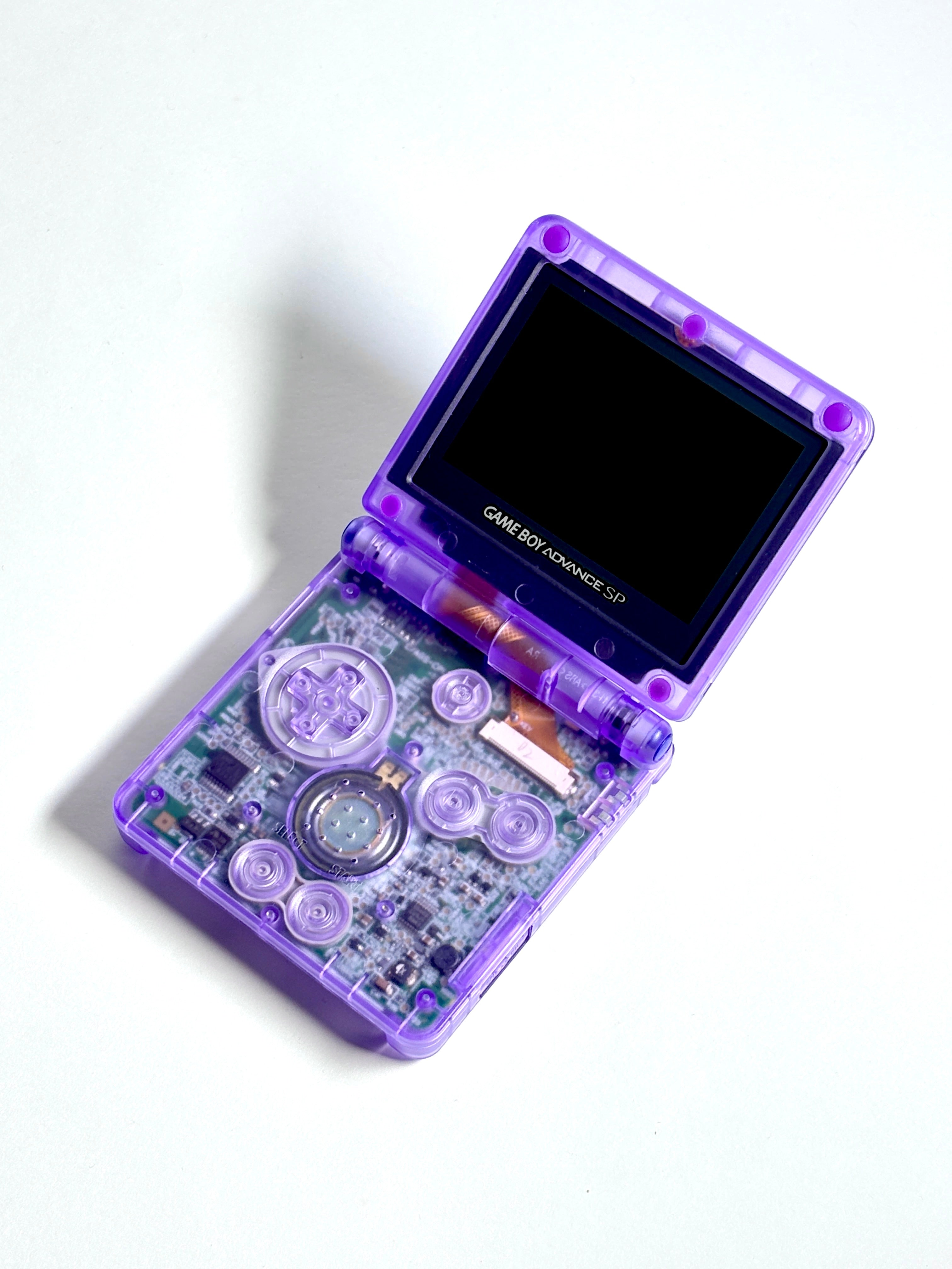Game Boy Advance SP – Transparent Purple – pixelmods