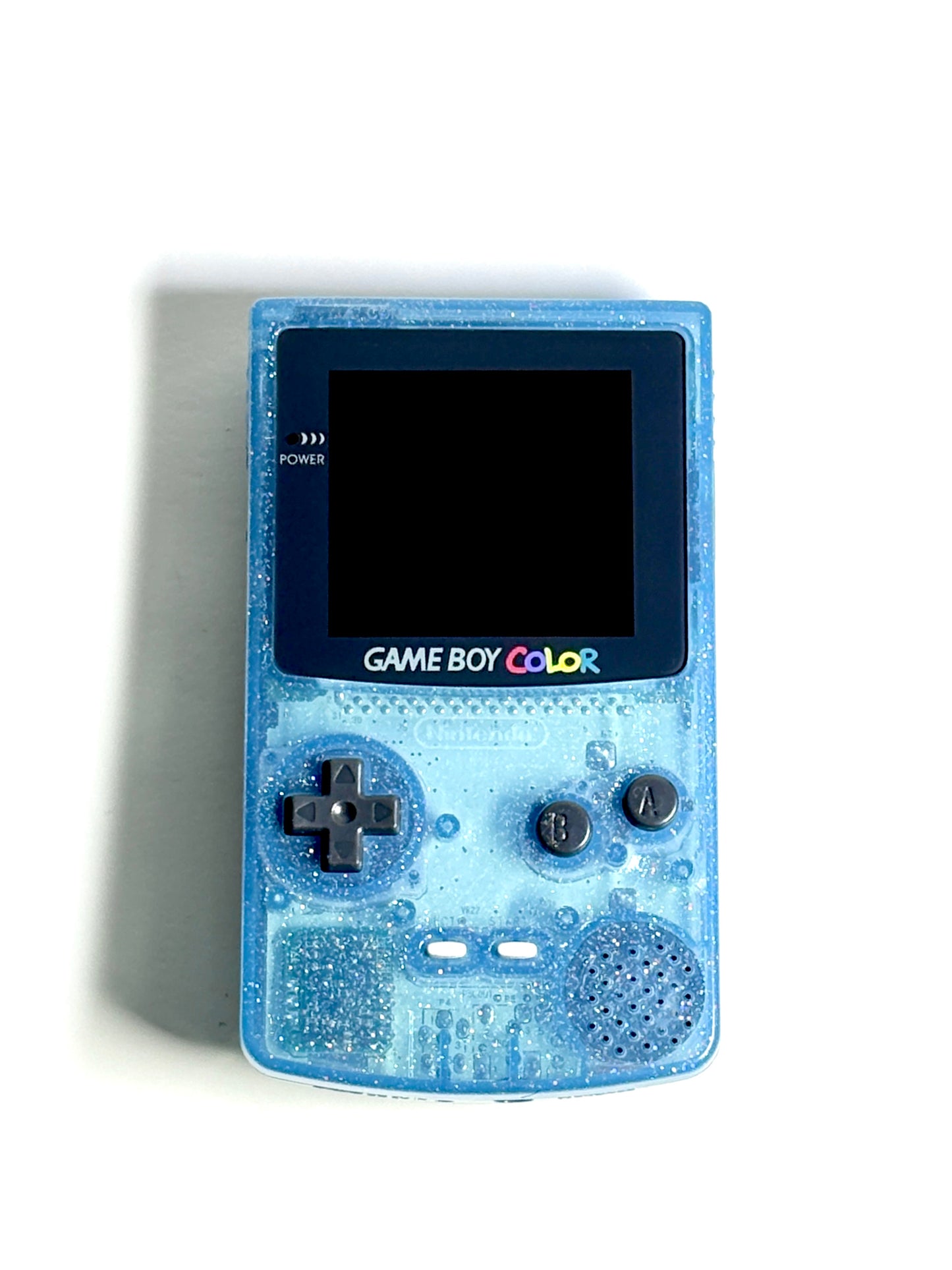 Game Boy Color – Transparent Sparkly Blue – pixelmods