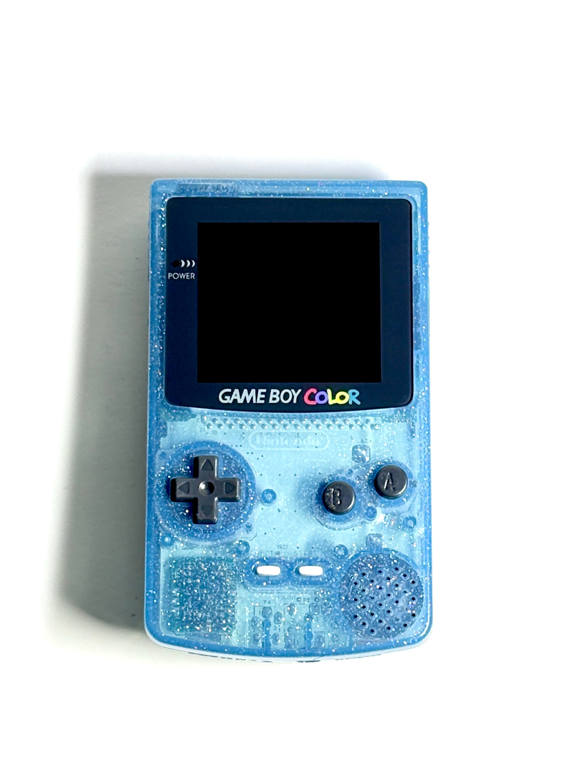 Game Boy Color – Transparent Sparkly Blue – pixelmods